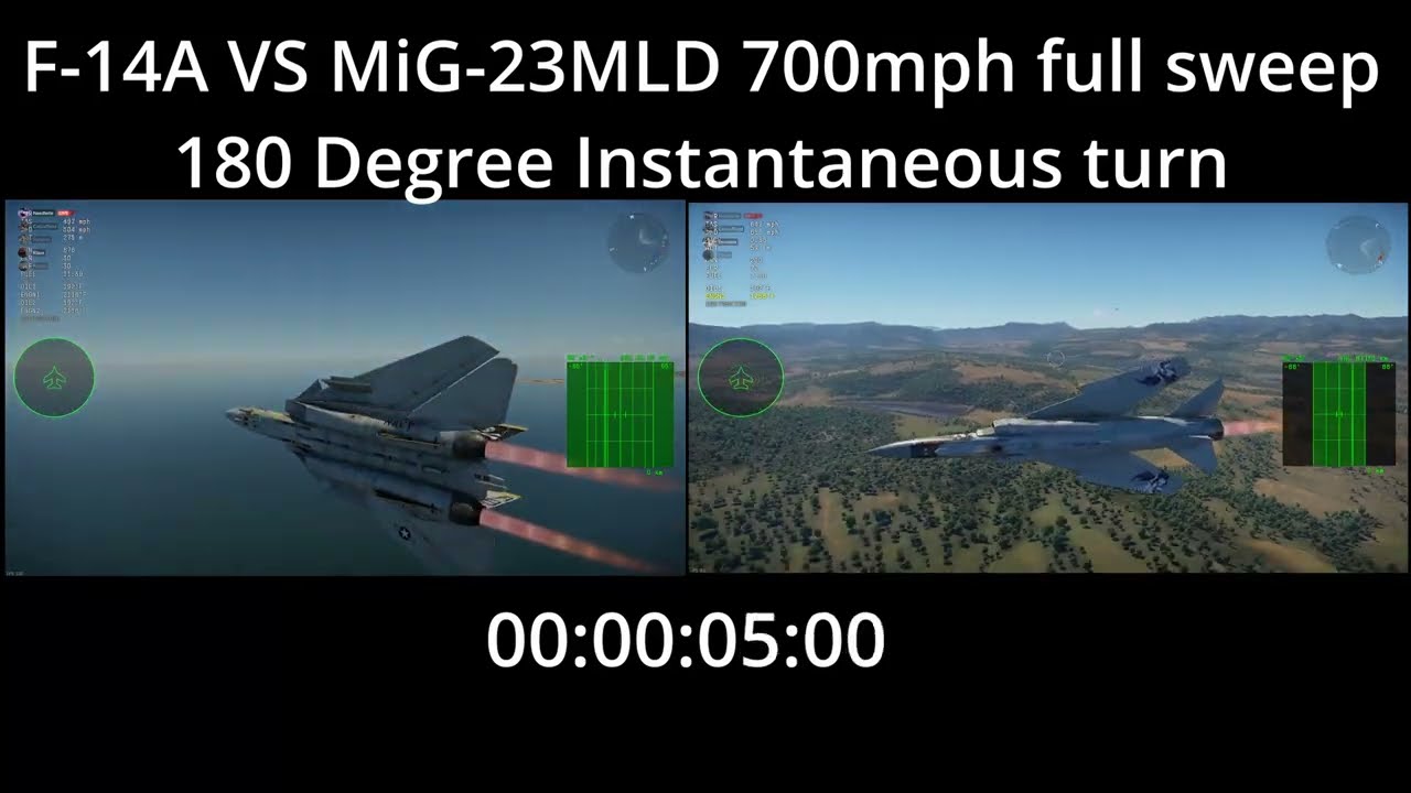 War Thunder Instantaneous Turn Rate of F-14 and MLD - YouTube