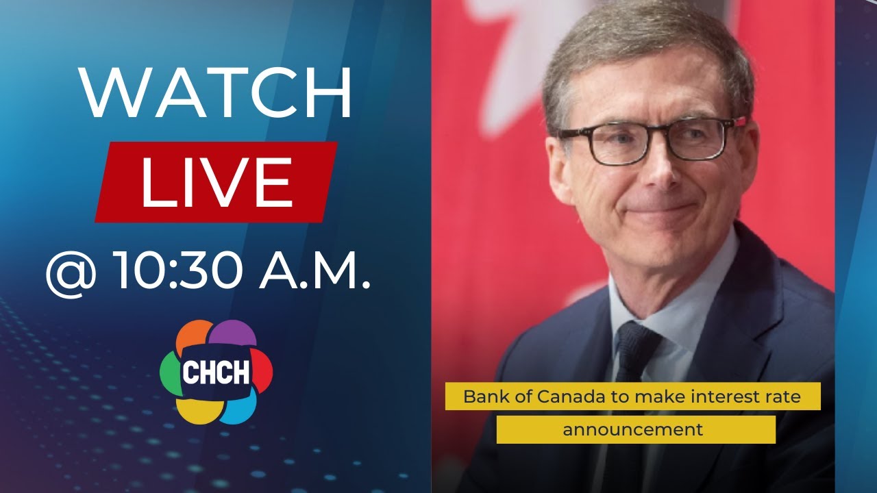 Bank of Canada to make interest rate announcement at 10:30 a.m. - YouTube