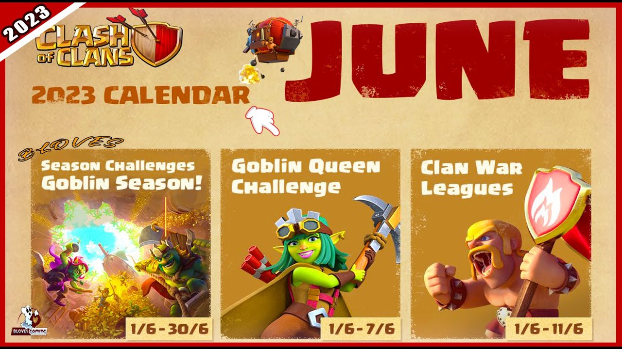 June 2023 Gold Pass, New Skins & Scenery by Clash of Clans | COC LIVE ...