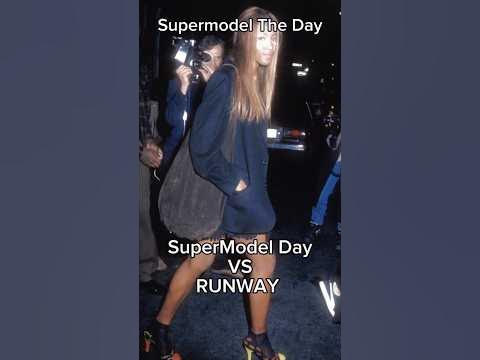 Supermodel Day VS Runway🍯 #supermodel #runway #90s #model #shortsfeed # ...