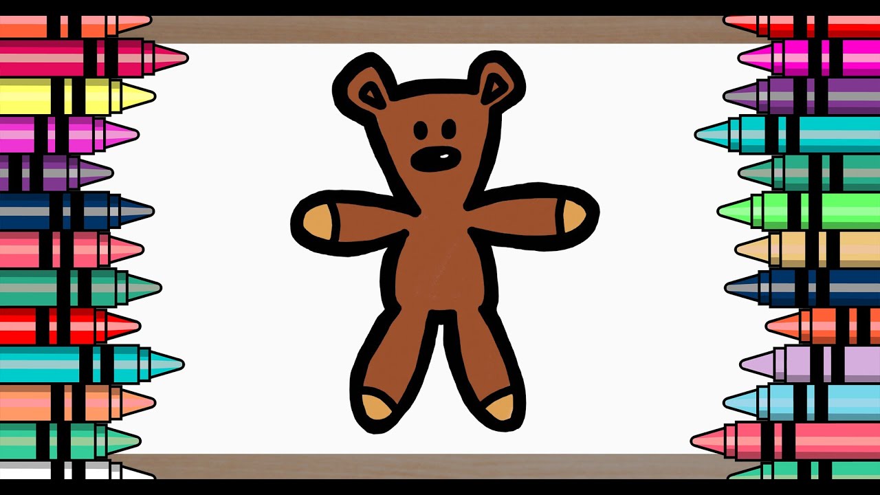 How to draw TEDDY / Drawing and Coloring Easy tutorial for kids #mrbean ...