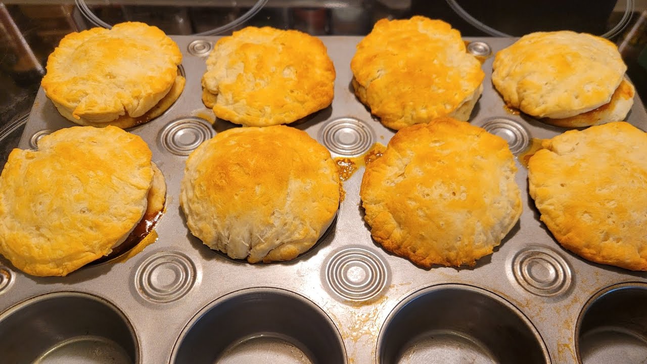 My Easy To Make Little Stuffed Muffin Pies - YouTube