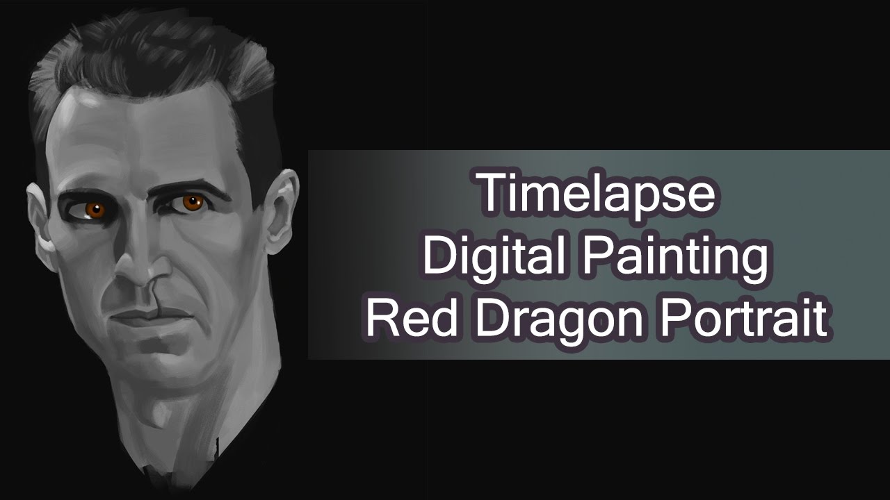 Timelapse Painting - Red Dragon Portrait - YouTube