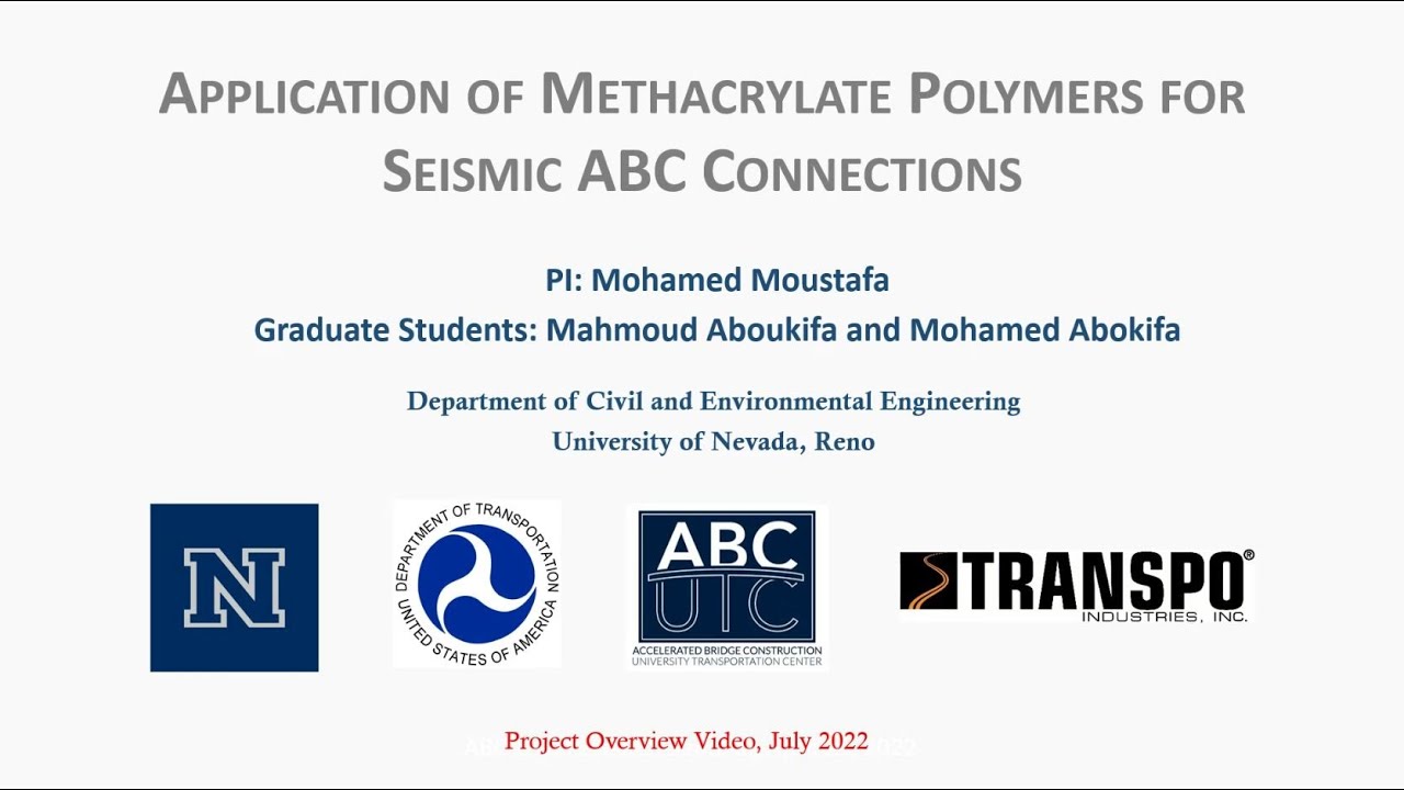 Application of Methacrylate Polymers for Seismic ABC Connections - YouTube
