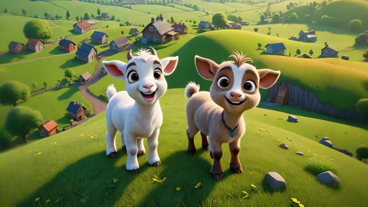 Three Baby Goats Climb the Hill | Fun Farm Song for Kids | Nursery ...