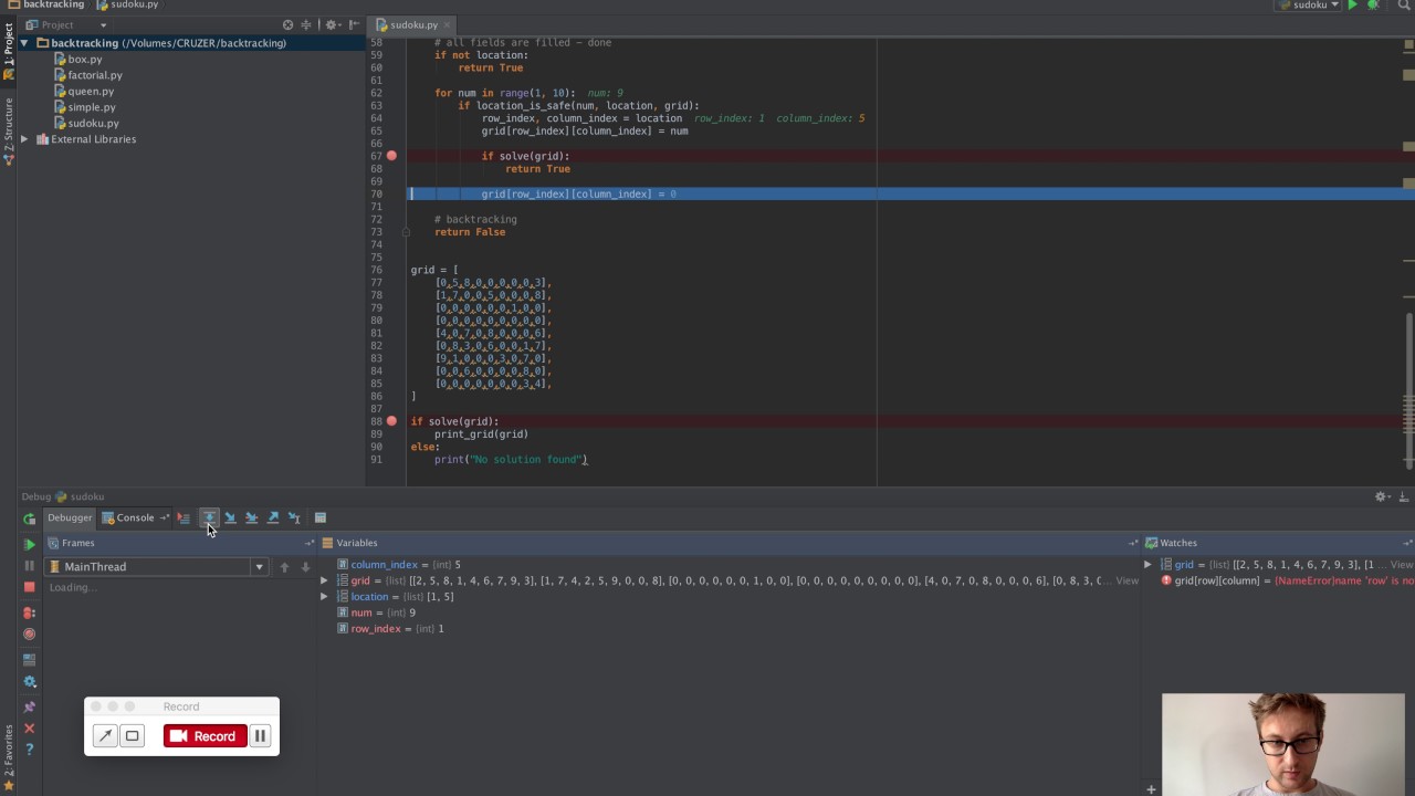Backtracking Sudoku Solver Youtube
