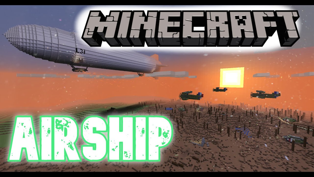 Minecraft WW1 Trench Map build | Added the Zeppelin Airship! - YouTube