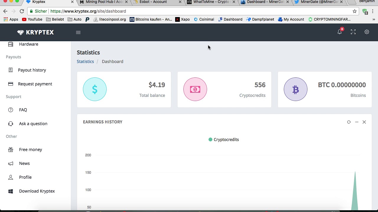 80€ Kostenlos im Monat mit der Nicehash Alternative Kryptex - YouTube