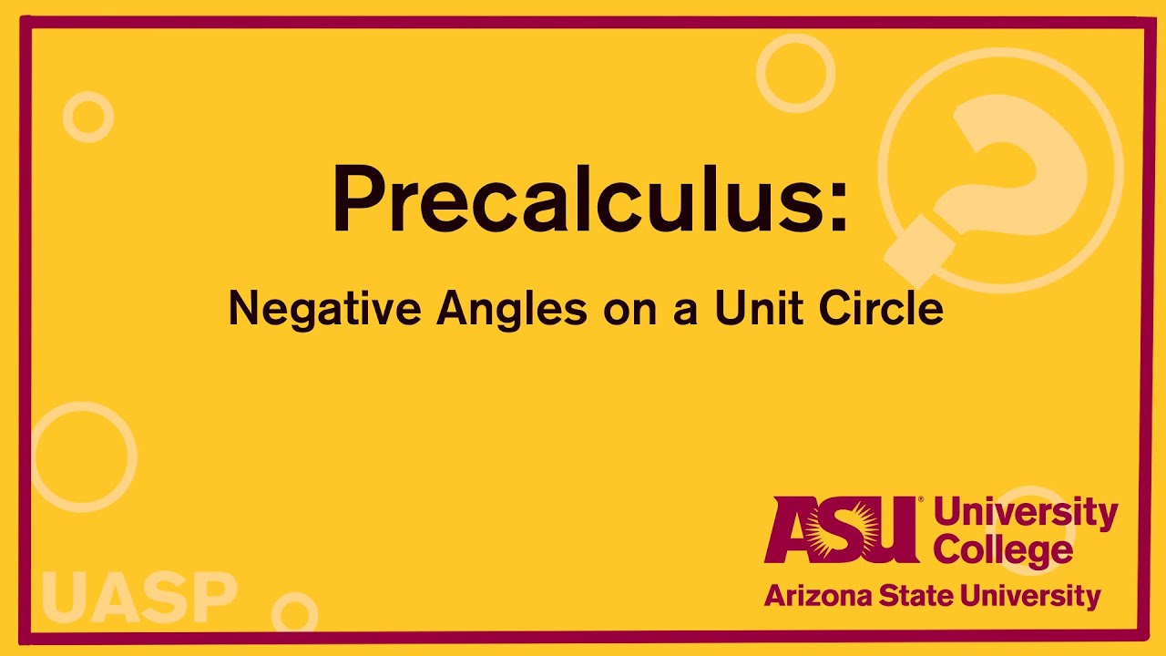 Negative Angles on a Unit Circle - YouTube