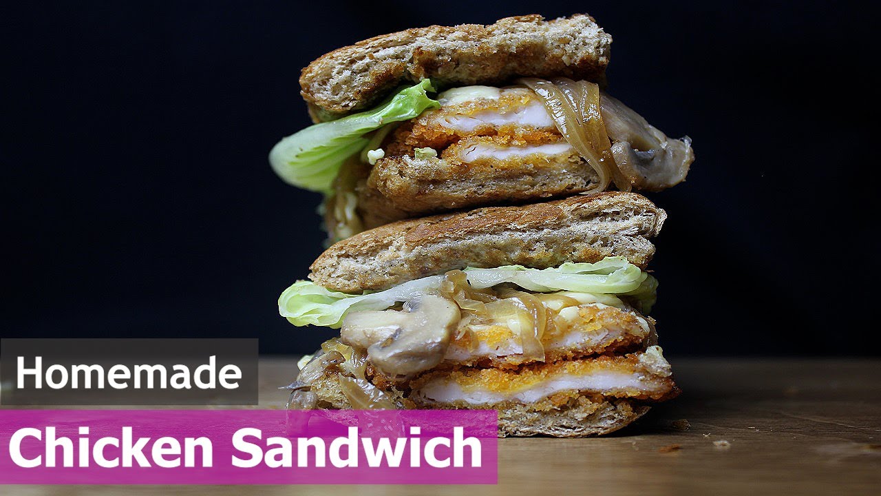 Crispy Chicken Delight: Savory Caramelized Onion and Mushroom Sandwich ...