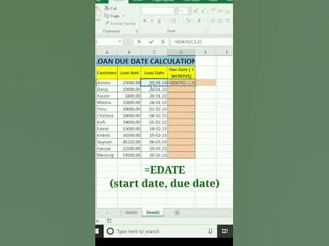 calculate loan payment due date in excel #short #shorts #Excel #exceltips #excelworld - YouTube