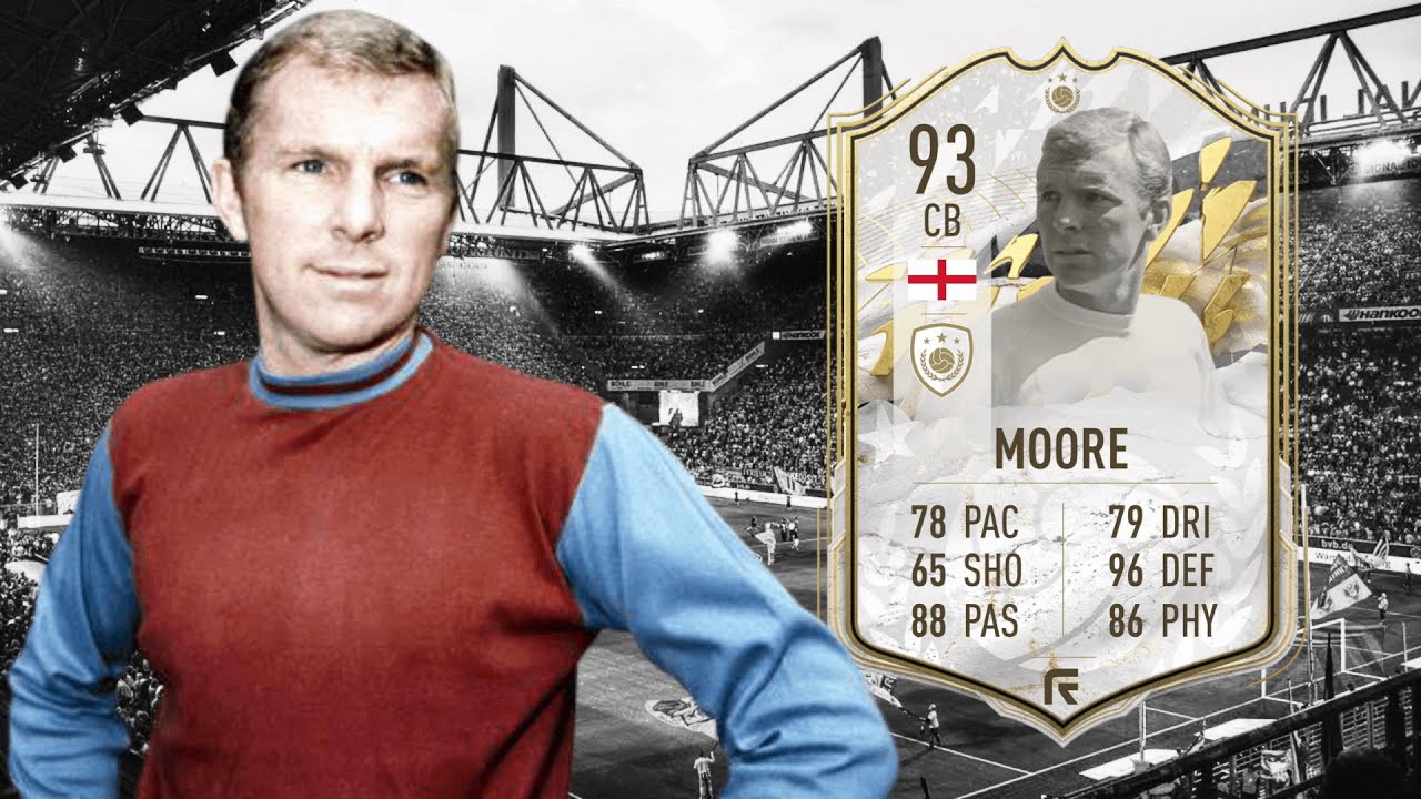 93 ICON MOMENTS BOBBY MOORE PLAYER REVIEW! | FIFA 22 ULTIMATE TEAM ...