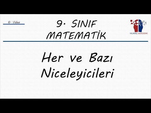 9. SINIF MATEMATİK - NİCELEYİCİLER