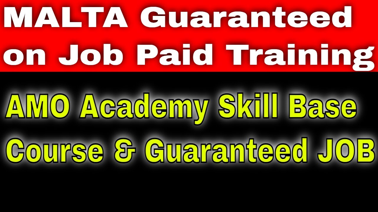 MALTA Guaranteed on Job Paid Training | AMO Academy Skill Base Course | Skill Card and Skill Job ...