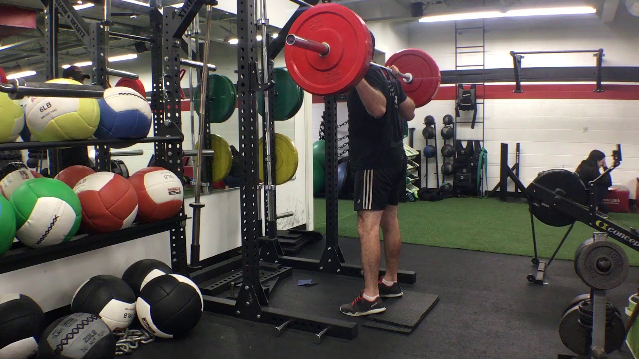 Heels elevated back squat - YouTube