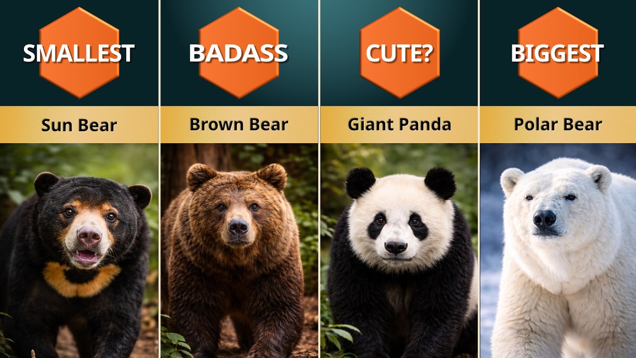 All 8 Bear Species Ranked Biggest to Smallest - YouTube