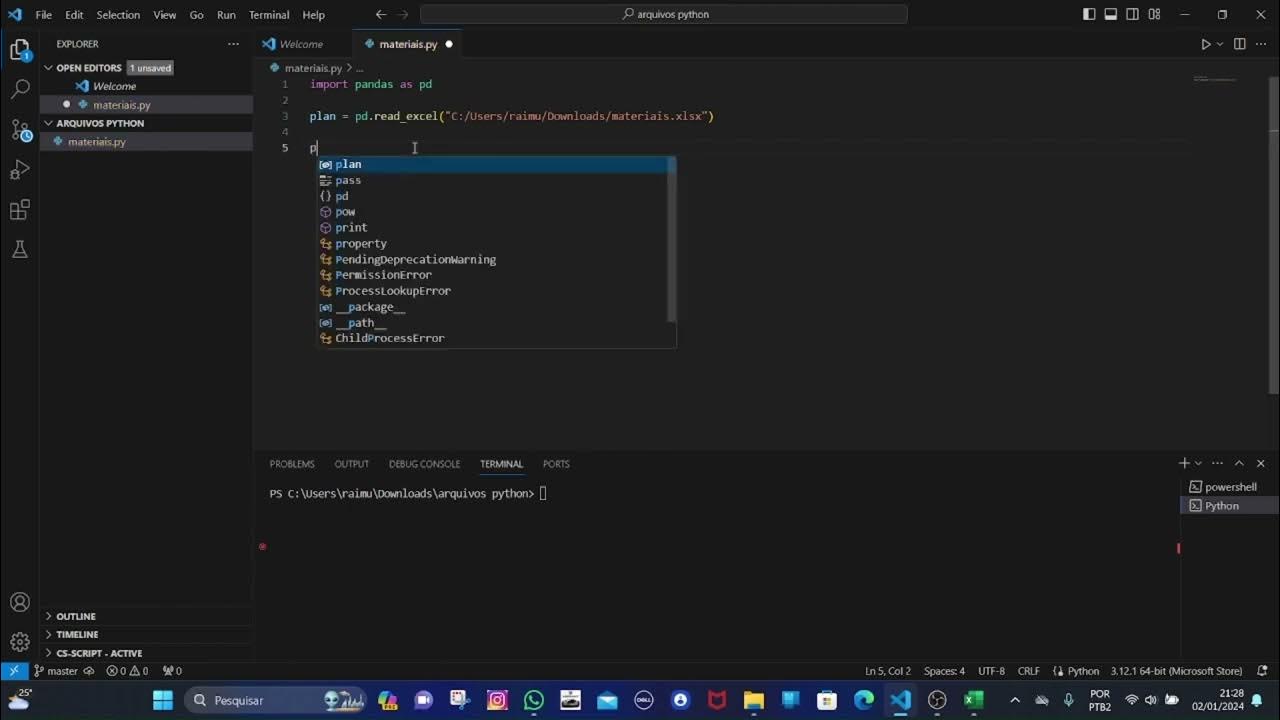 Importando planilhas de Excel usando Python - YouTube