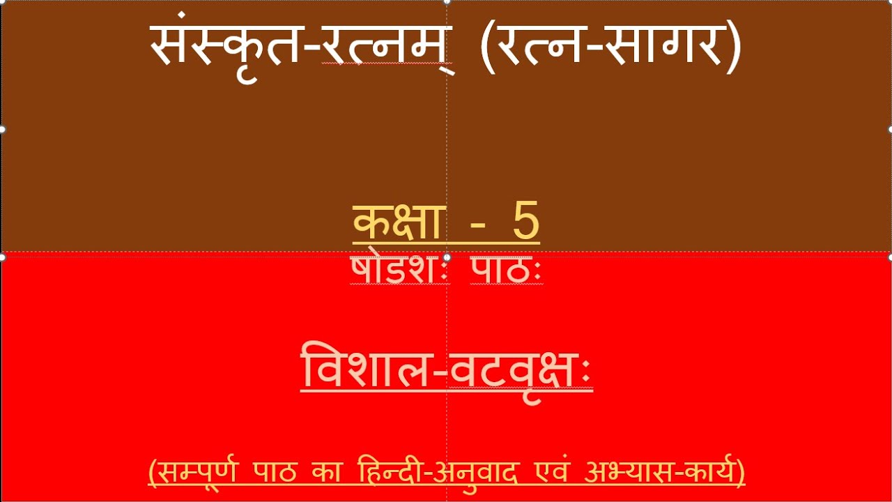 sanskrit ratnam class 5 chapter 16 vishal vatvriksh solutions| NCERT ...
