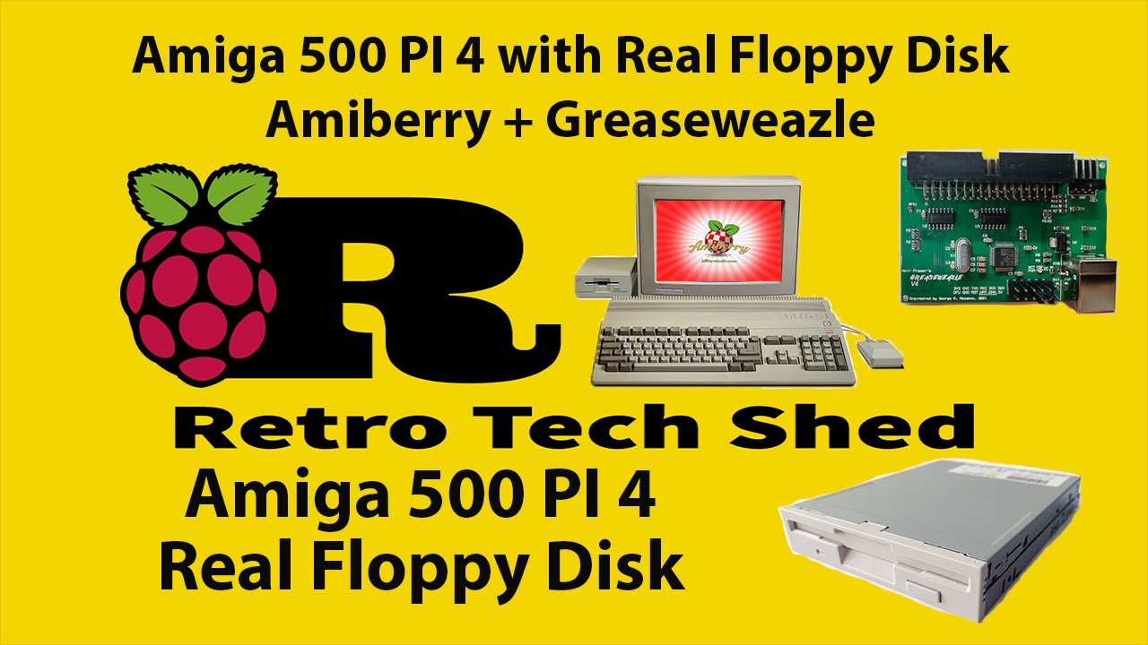 Amiga 500 PI 4 with Real Floppy Disk (Amiberry + Greaseweazle) - YouTube