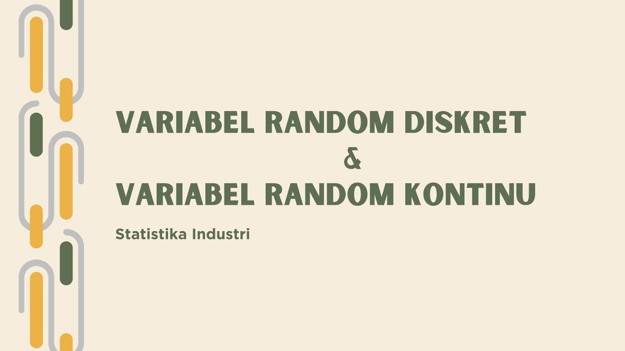 Variabel Random Diskret dan Variabel Random Kontinu - YouTube