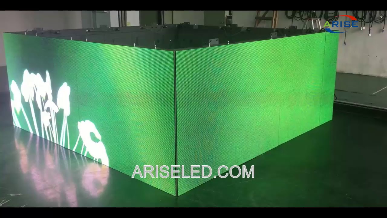 Outdoor full color advertising led display screen four sided 90 degree ...