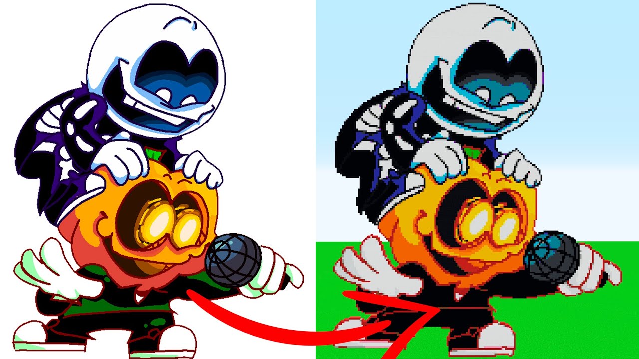 Skid and Pump | Minecraft FNF Pixel Art Timelapse (Friday Night Funkin ...