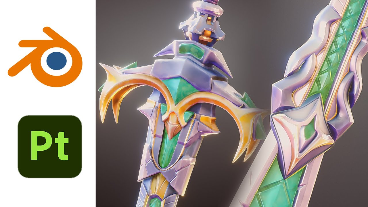 Making a Stylized Emerald Sword! | Blender & Substance Painter - YouTube