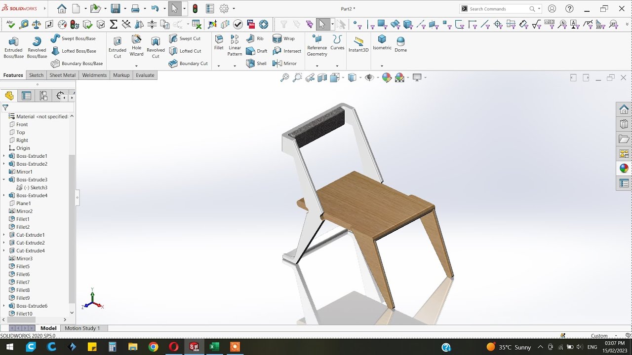 Solidworks Modern chair design | Solidworks Tutorial - YouTube