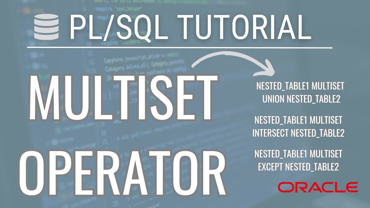 Plsql Collections Multiset Tamil Icoding Youtube