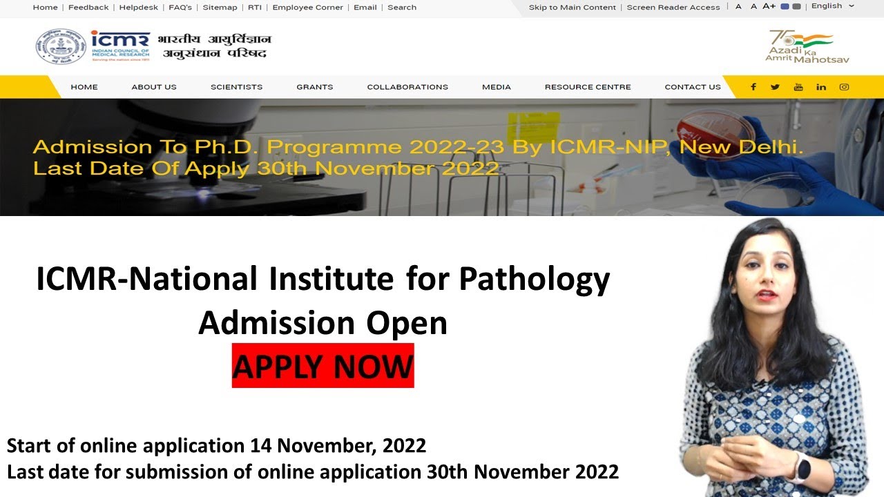 ICMR NIP PhD Admission started I Apply Now I ICMR-National Institute ...