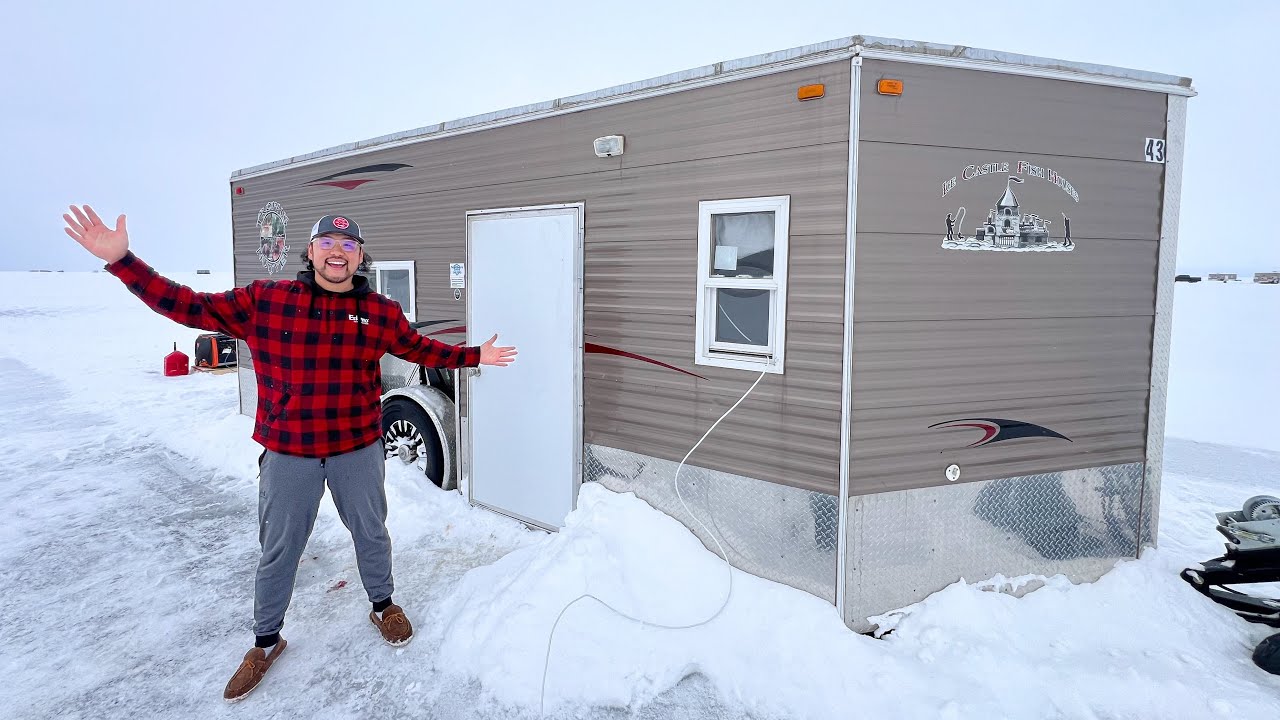 72 Hour Ice Camping in an OFF-GRID Ice Shack! - YouTube