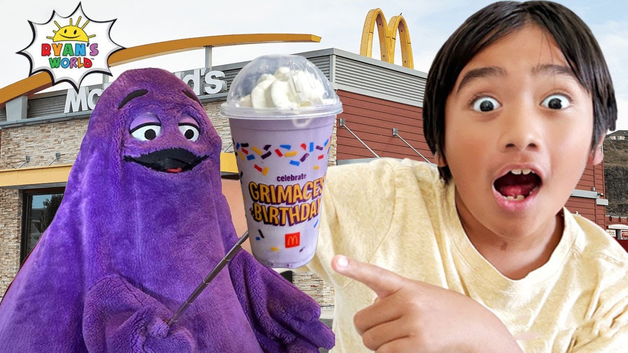 Tag with Ryan vs Grimace Shake Run - Ryan Kaji Tries Grimace Shake ...