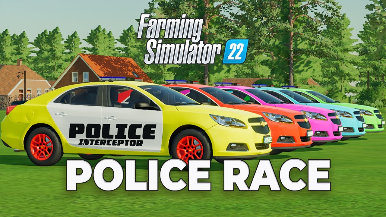 FARMING SIMULATOR 22: TRANSPORTING POLICE CARS, POLITIA, POLIZEI, RACE ...