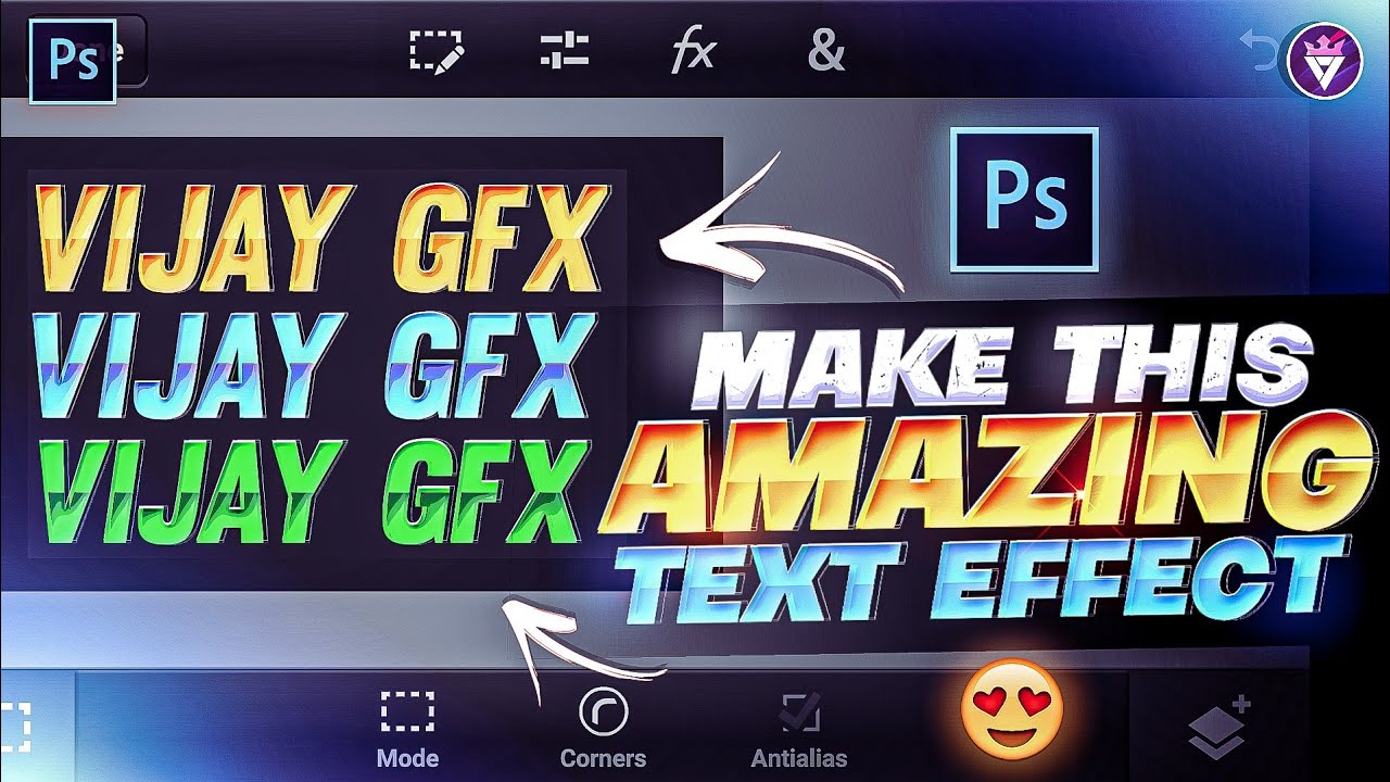 Make This Amazing Text Effect In Pscc Android | Vijay Gfx - YouTube