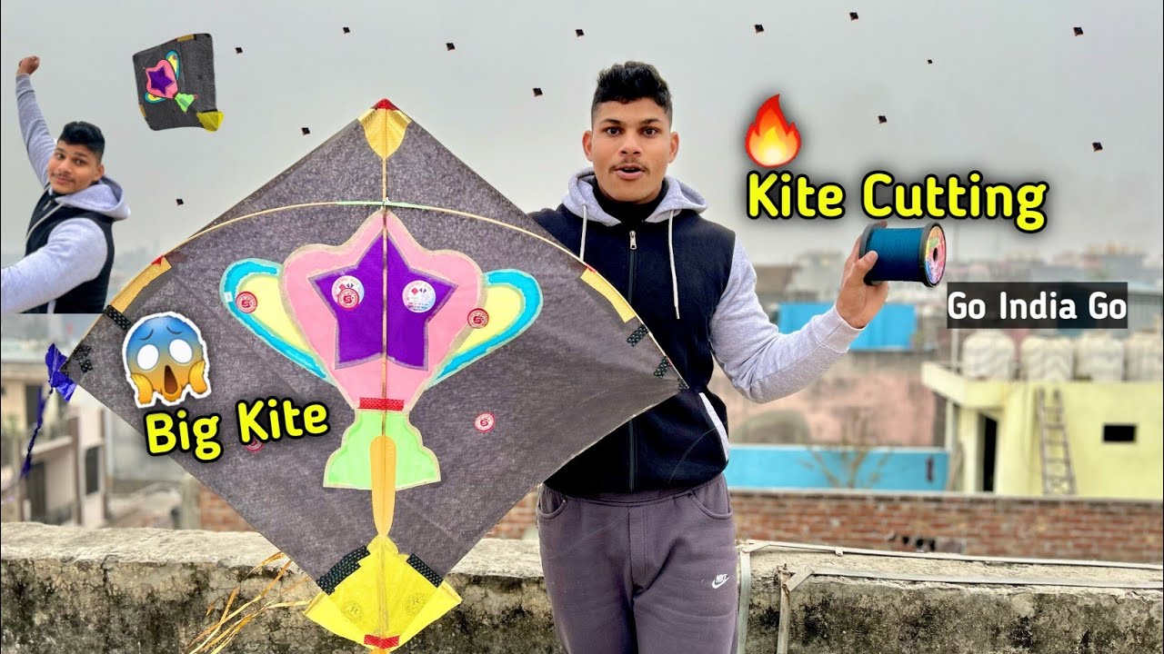 😱Kite Cutting with BIG KITE | Kite Flying | mono fil manjha | - YouTube