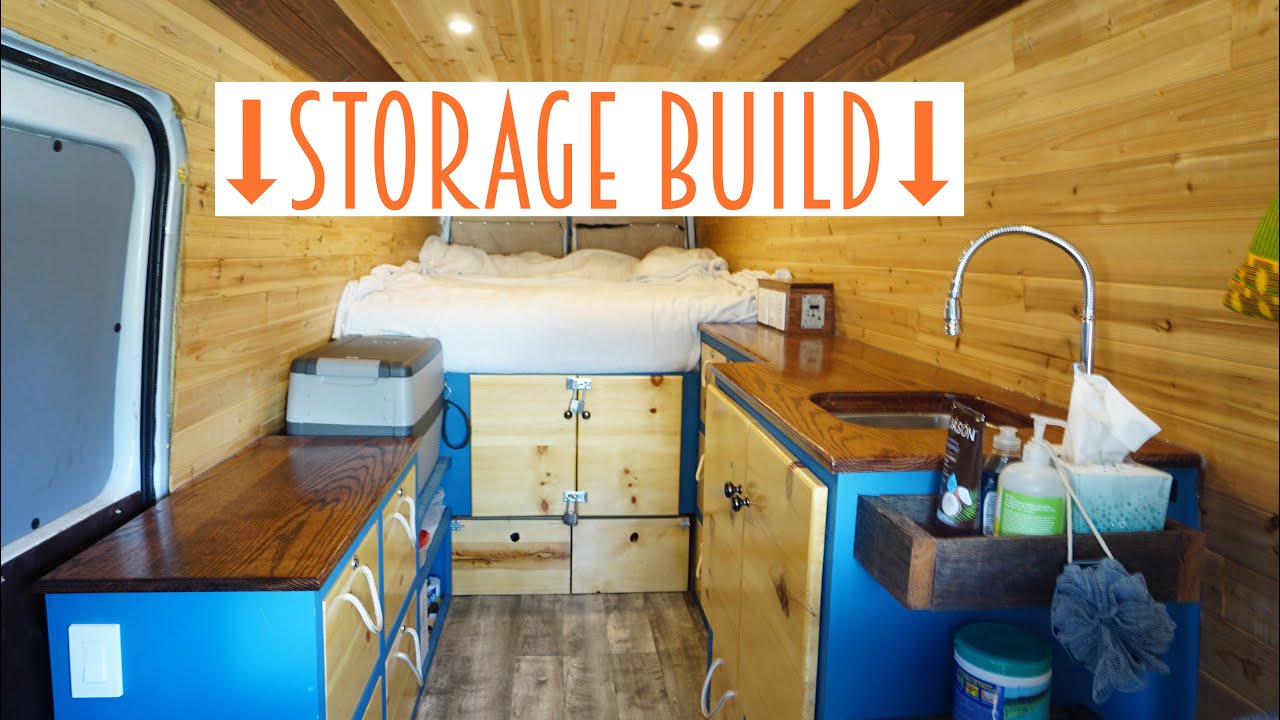 DIY Cabinets, Drawers & Other Storage in Sprinter Van Conversion #13 ...