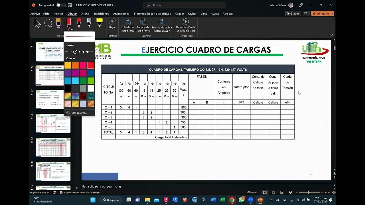 CUADROS DE CARGA (ELABORACIÓN Y CÁLCULO) PARTE I - YouTube