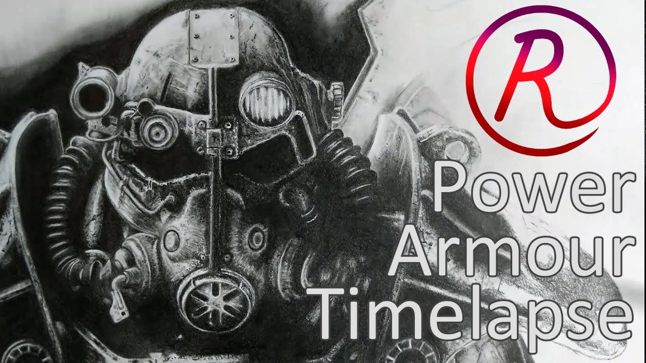 Fallout Power Armour Drawing Time Lapse - YouTube