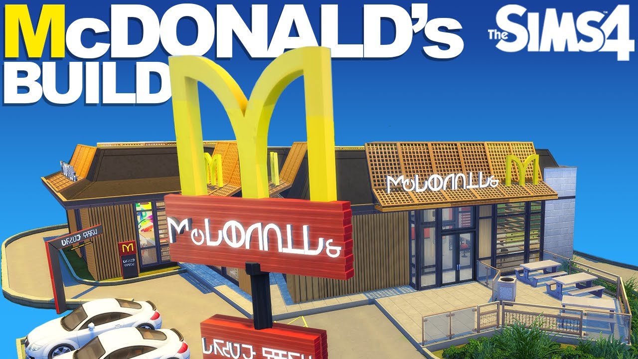 McDONALD's restaurant community lot Build 🍟 | The Sims 4 (speed build ...
