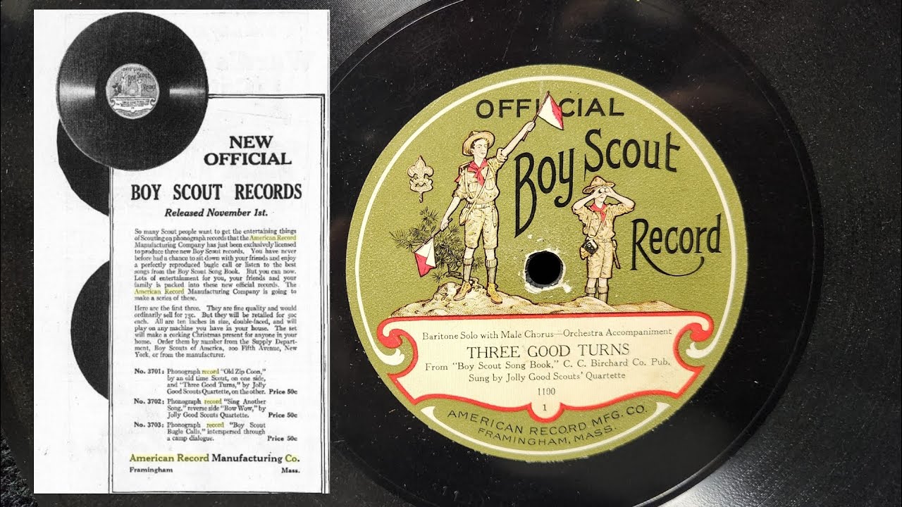 1924 Official Boy Scout Record: Three Good Turns ~ Jolly Good Scouts' Quartette - American ...