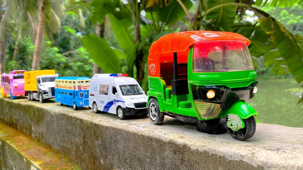 Satisfying Toy CNG Autorickshaw, Police Car, Double Decker Bus ...