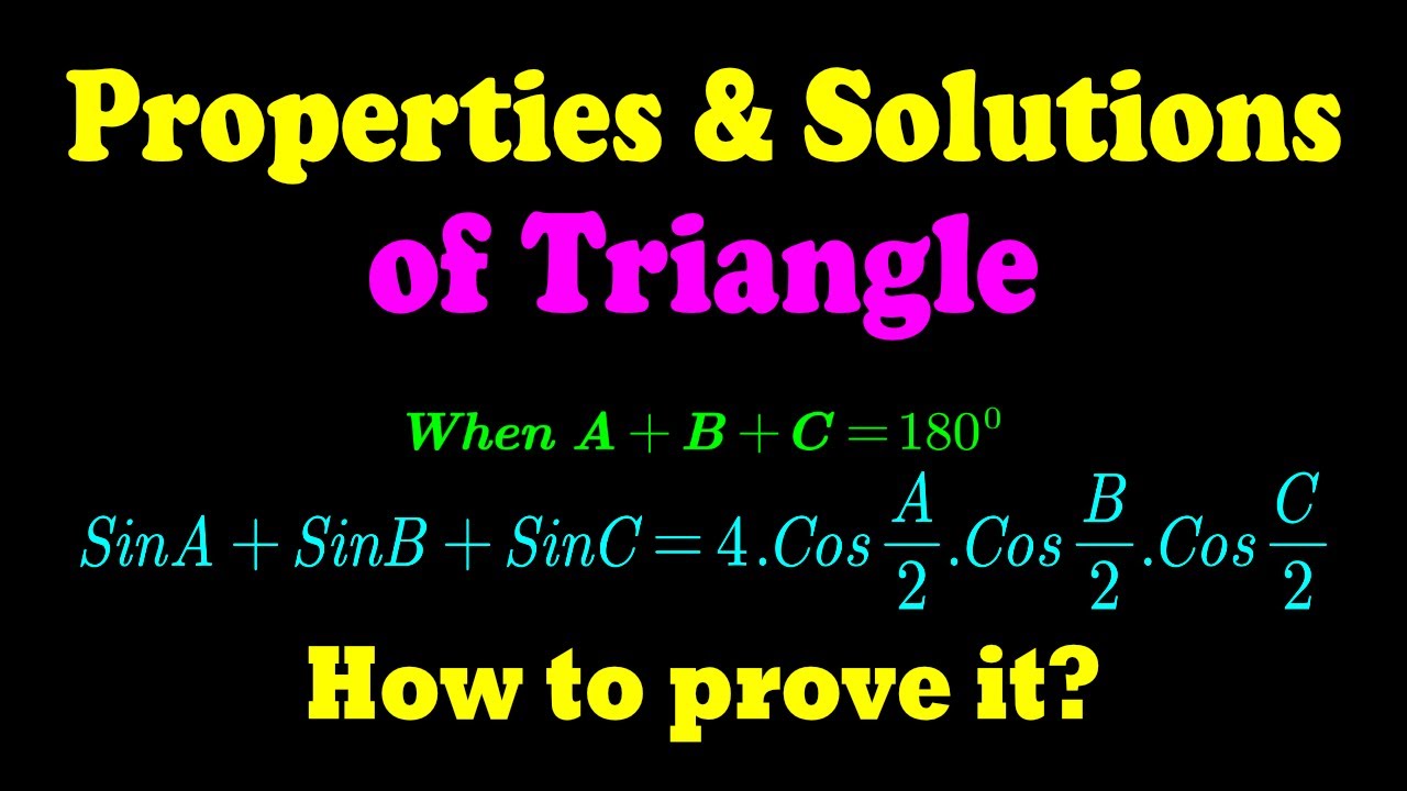Trigonometric Identity#3 Involving Angles of a Triangle | Properties of ...