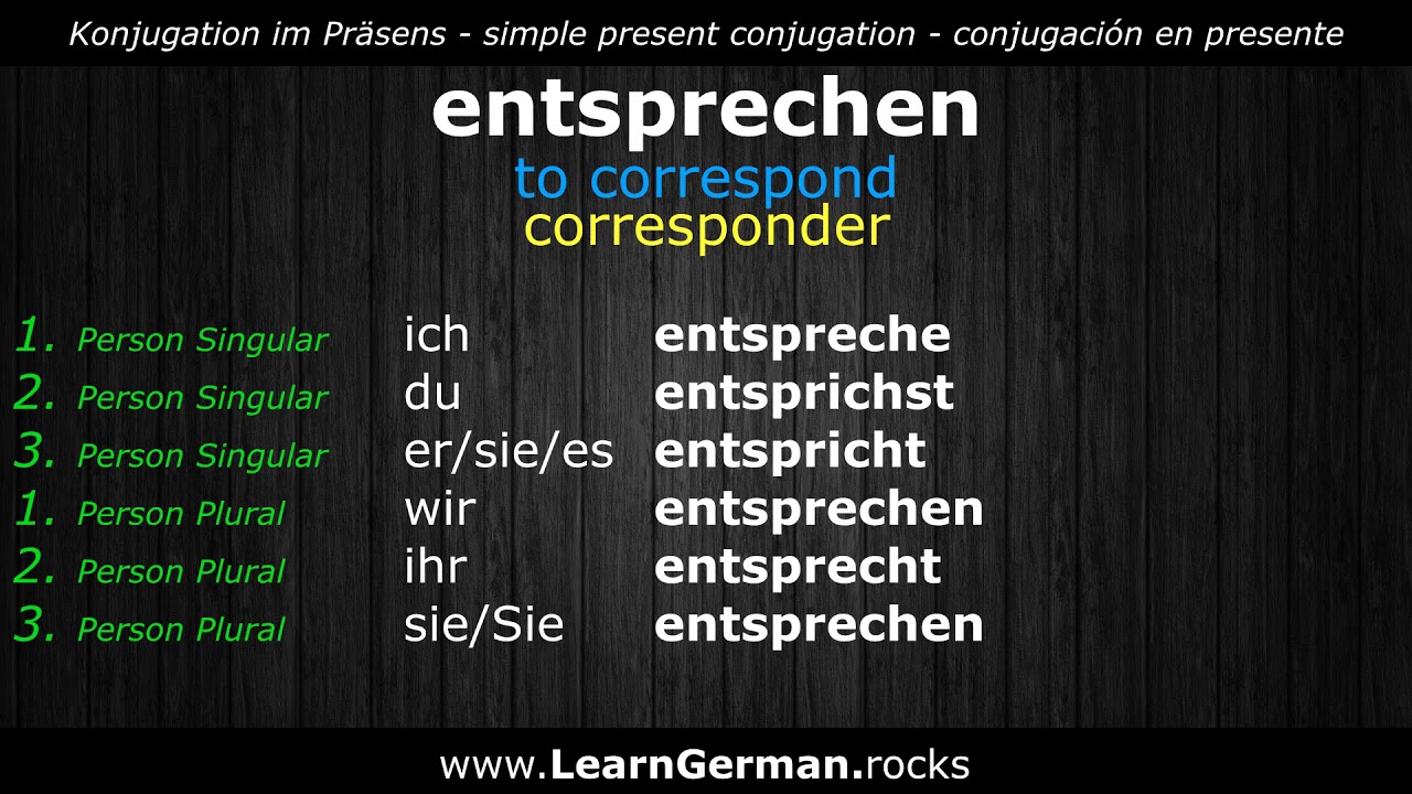 Deutsch Lernen | Verben 117 | entsprechen ⇔ to correspond | Verben im ...