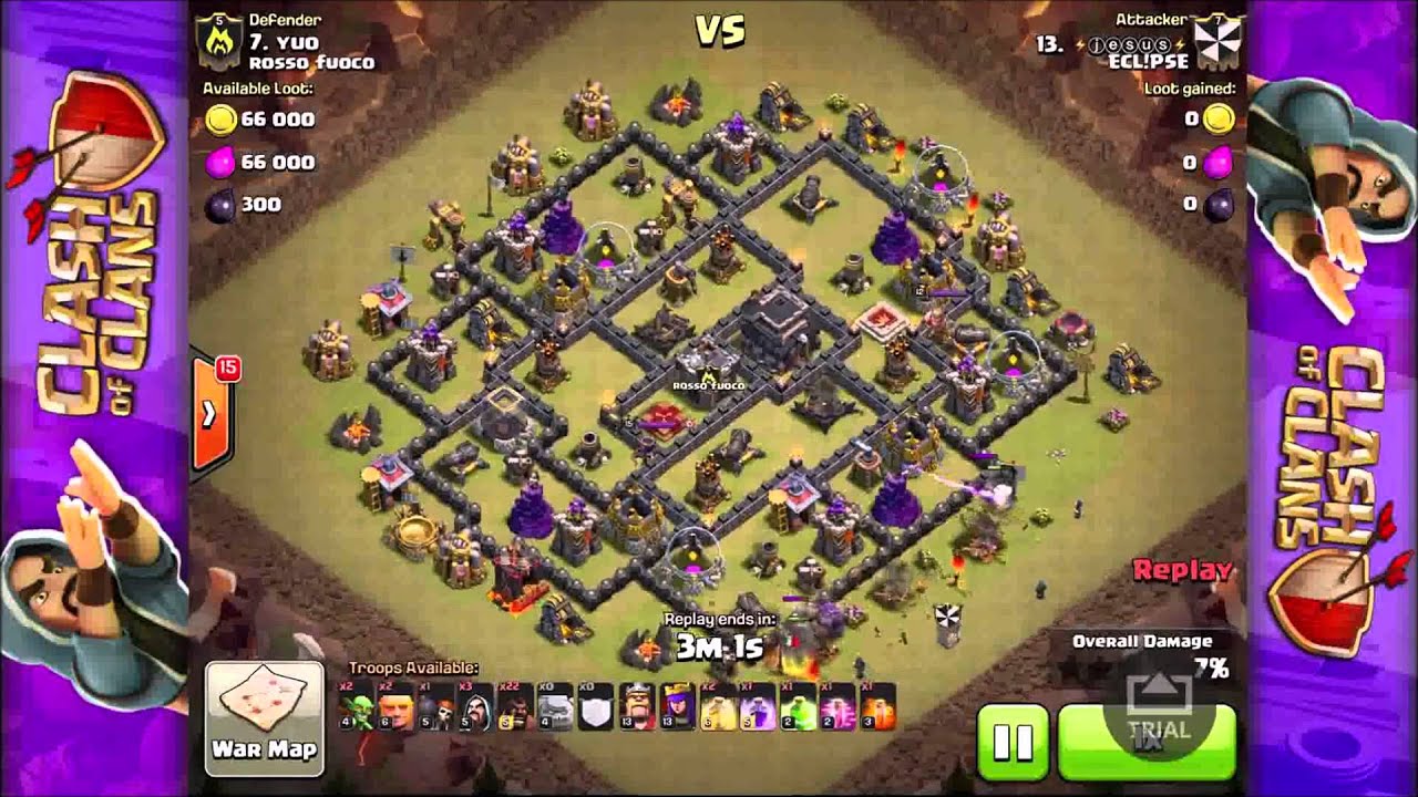 3 Stars Gohog Th9 Max Defenses - YouTube