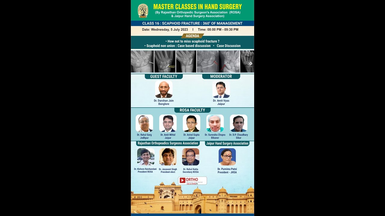 MASTER CLASSES IN HAND SURGERY by (ROSA) & (JHAS) – CLASS 16: SCAPHOID ...