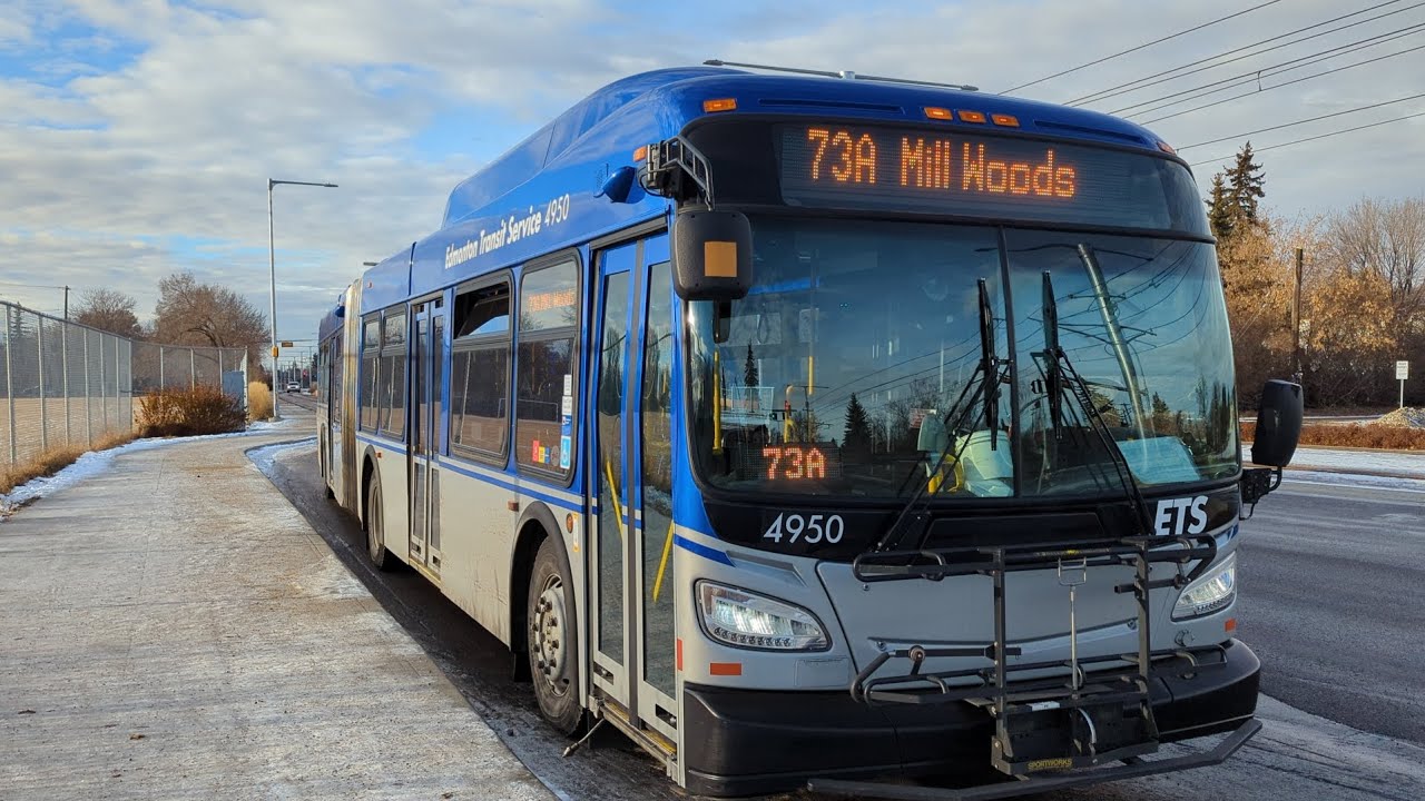 ETS Bus 2019/20 New Flyer XD60 #4950 On 73A Millwoods Via 95th Ave ...