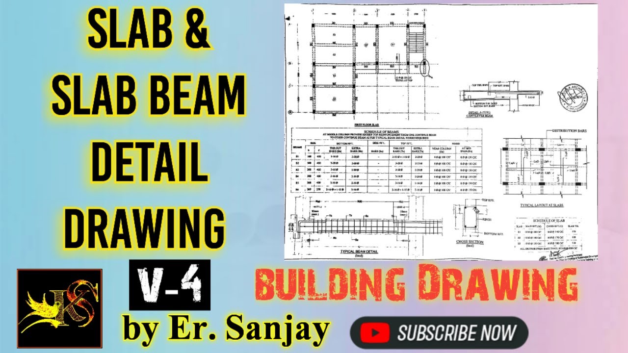 Slab & Slab Beam Detail of Building Drawing ..V-4 by Er Sanjay # ...