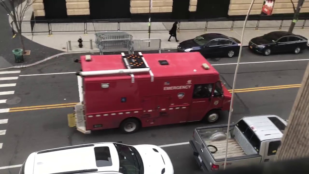 quick catch of a Con Edison emergency service truck passing by on ...