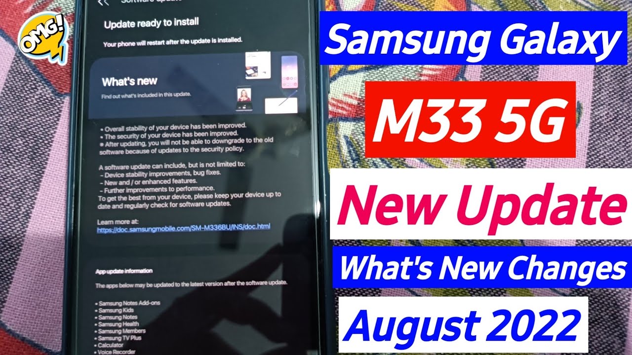 Samsung Galaxy M33 5G New Update August 2022, What's New Changes ...