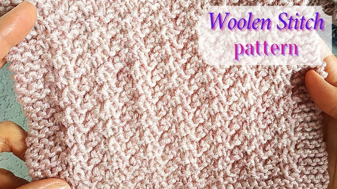 Woolen Stitch Knitting Pattern with Slip Stitches. Knitting Video ...
